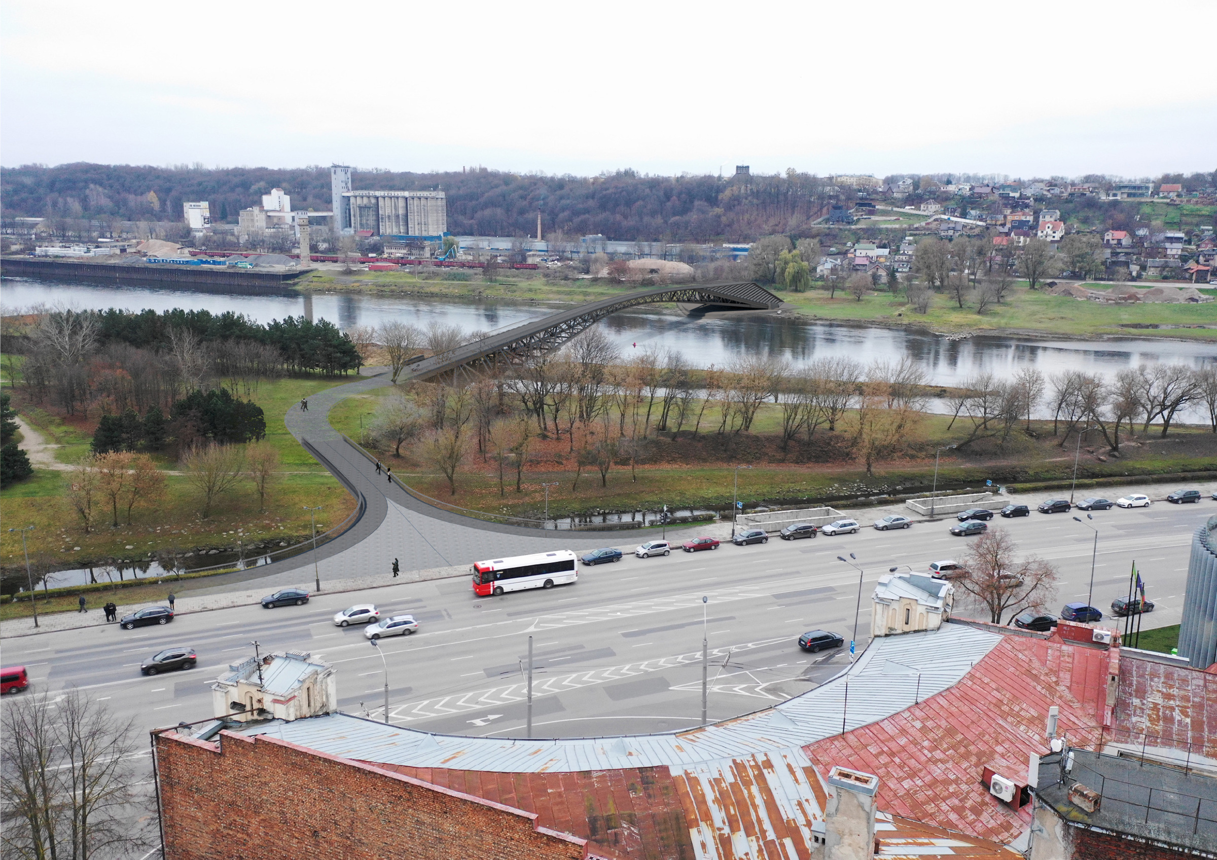 Kaunas Pedestrian and Cyclist Bridge — About Architecture